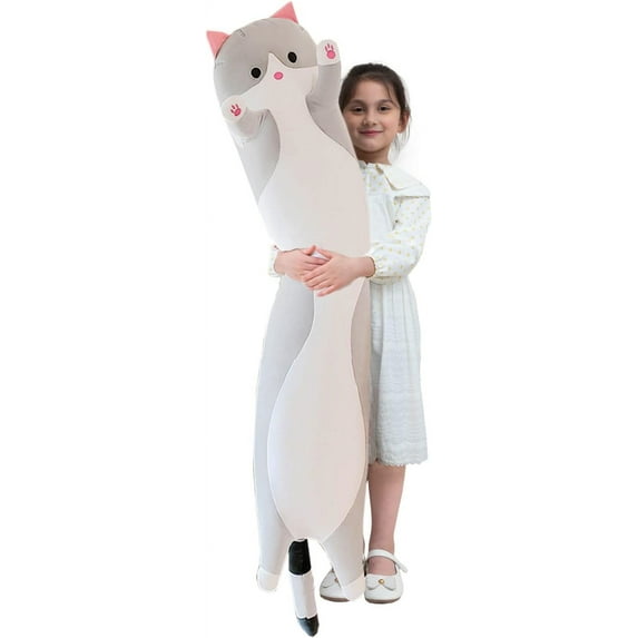 PayUSD Big Size Cuddle Cat Plush Body Pillow, 51” Long, Squishy Soft ...