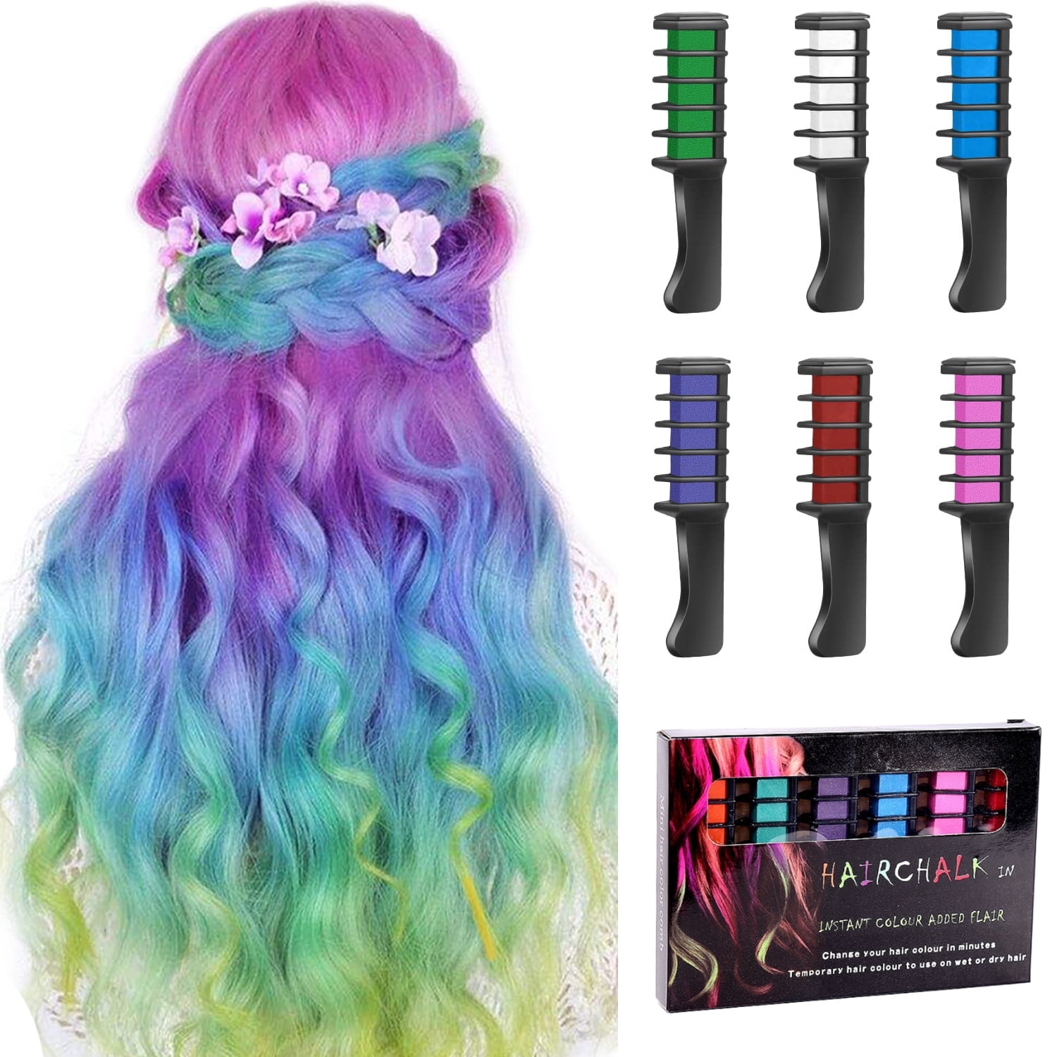 PayUSD Hair Chalk Comb for Girls Temporary Hair Color Dye for Kids ...