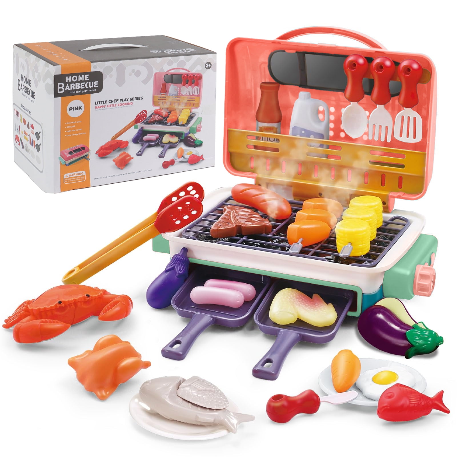 PayUSD Kids BBQ Grill Toy, Barbecue Kitchen Cooking Playset with ...