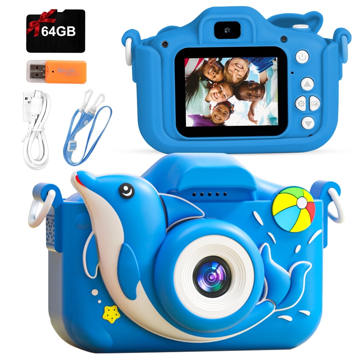 PayUSD Kids Selfie Unicorn Camera, 64GB, 1080HD Dolphin, Portable for ...