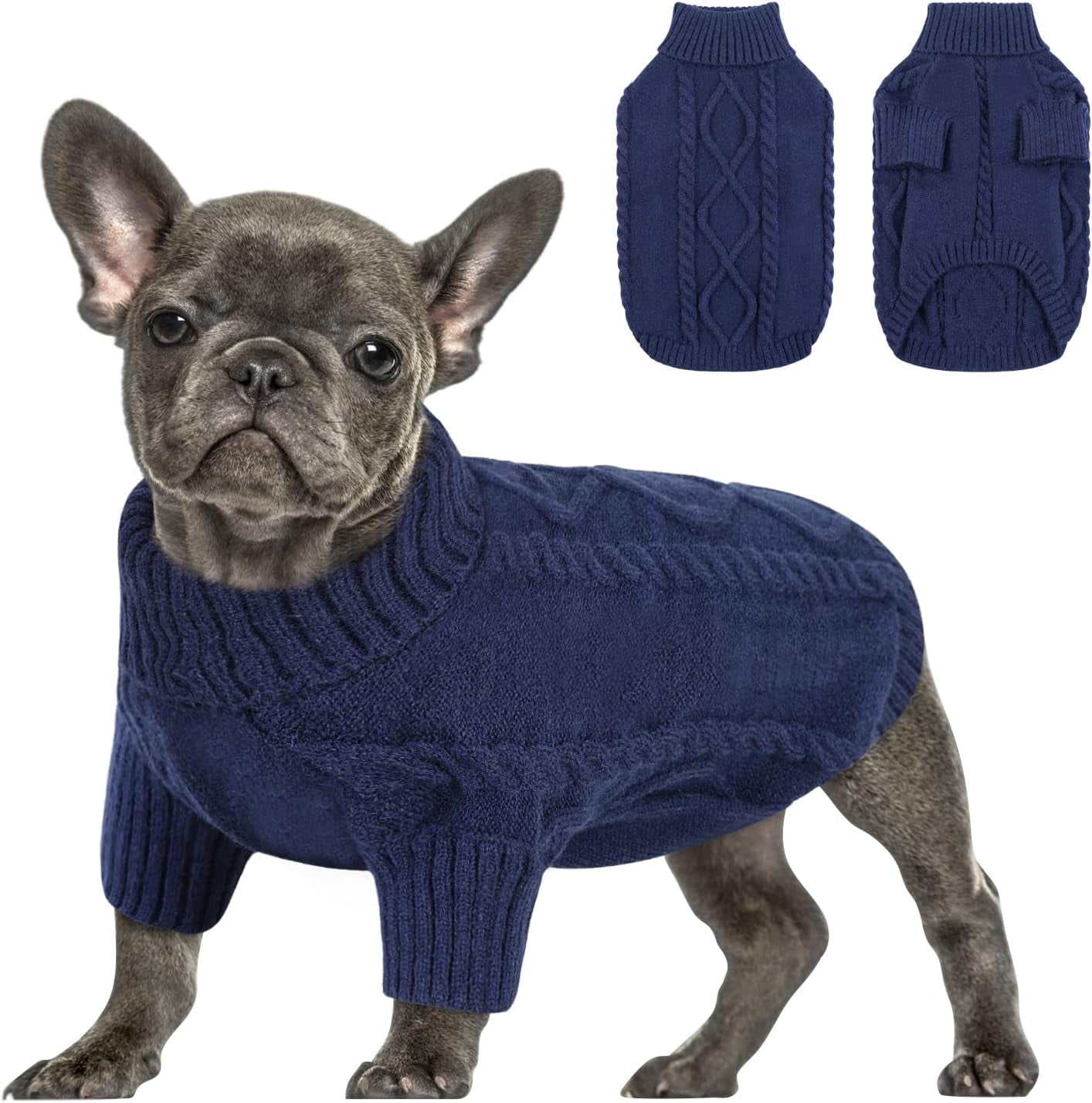PayUSD Small Dog Pullover Sweater, Cold Weather Cable Knitwear, Classic ...