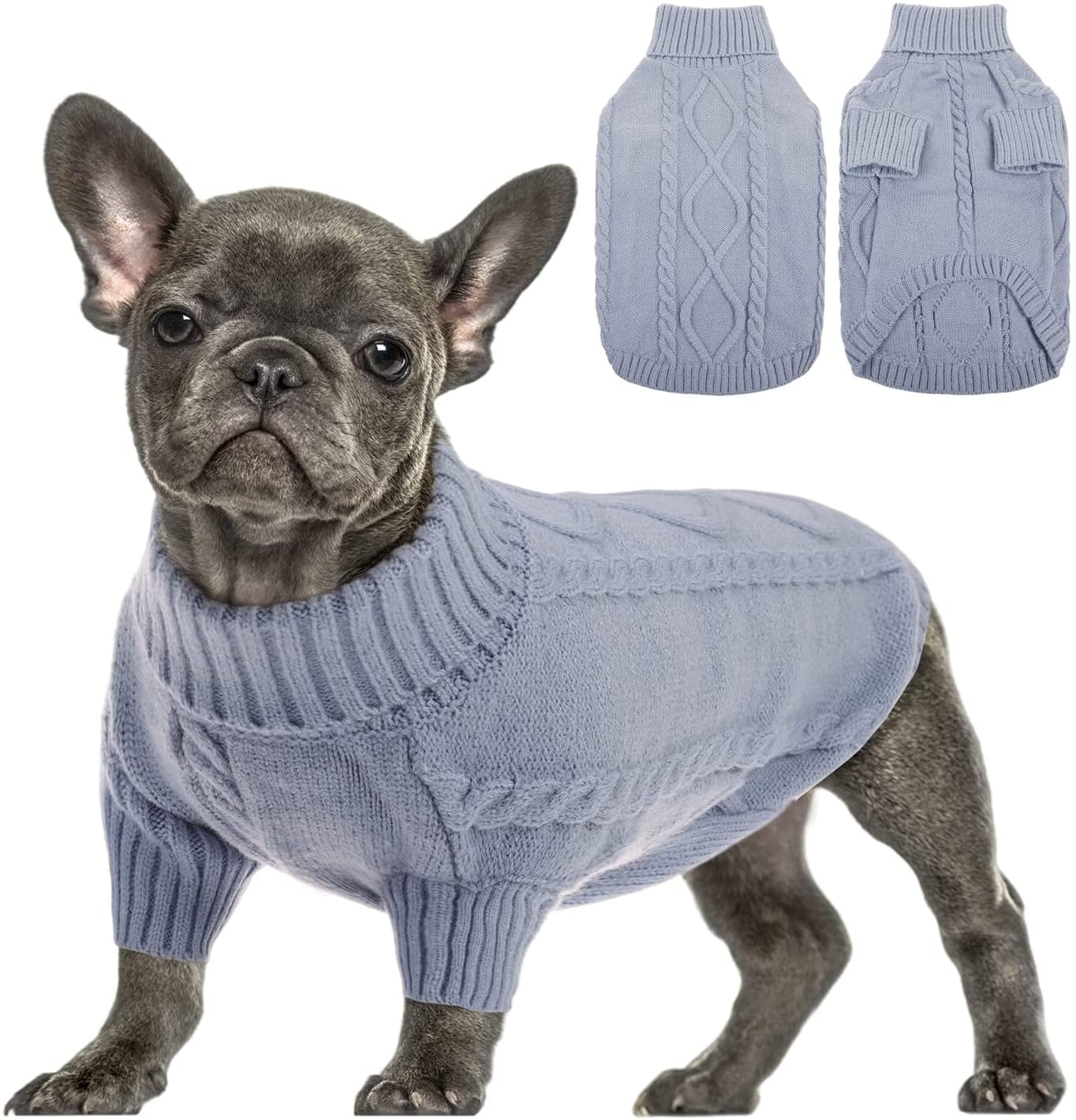 PayUSD Small Dog Pullover Sweater, Cold Weather Cable Knitwear, Classic ...