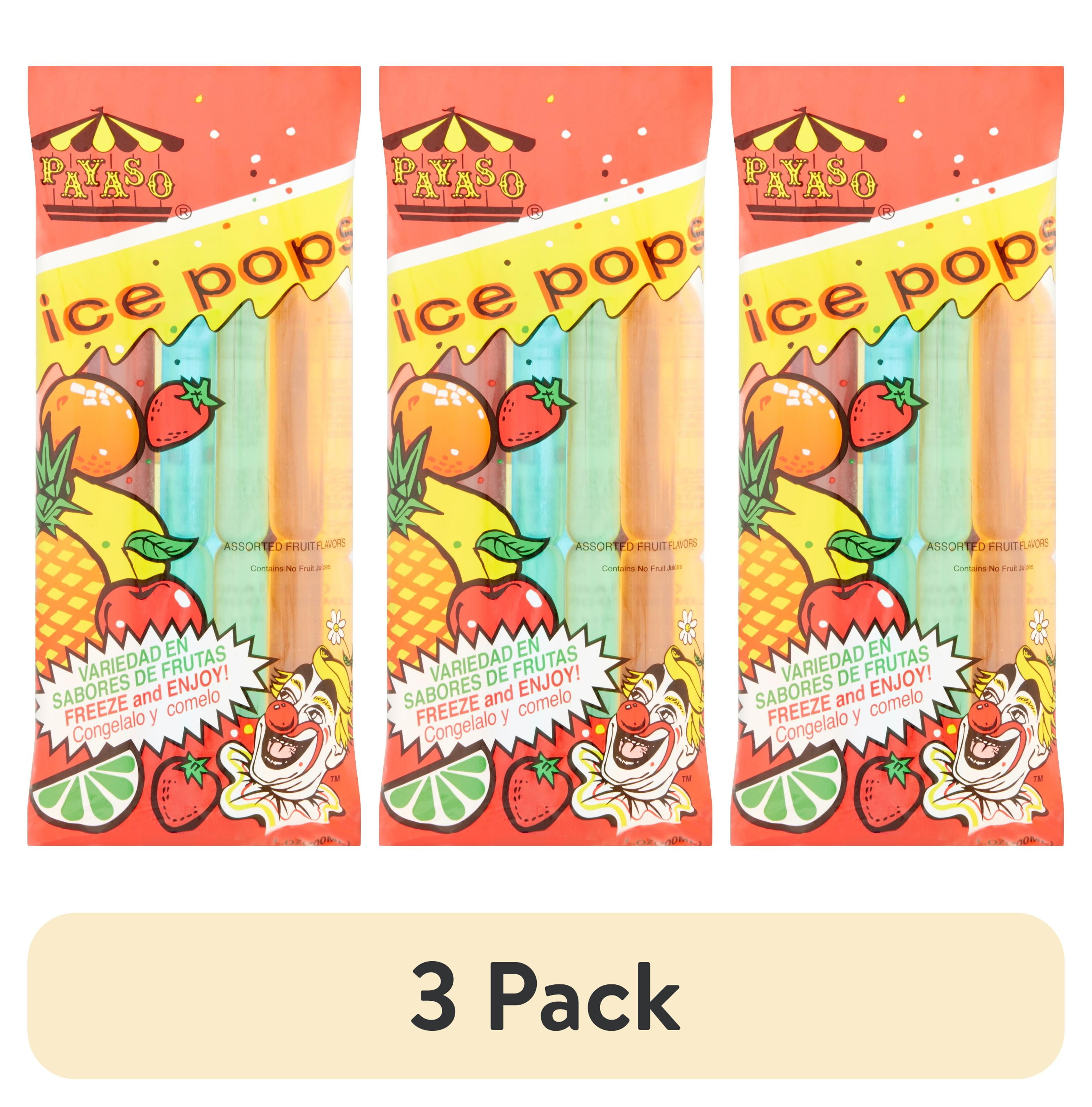 (3 pack) Payaso Assorted Fruit flavor Ice Pops, 30 oz - Walmart.com