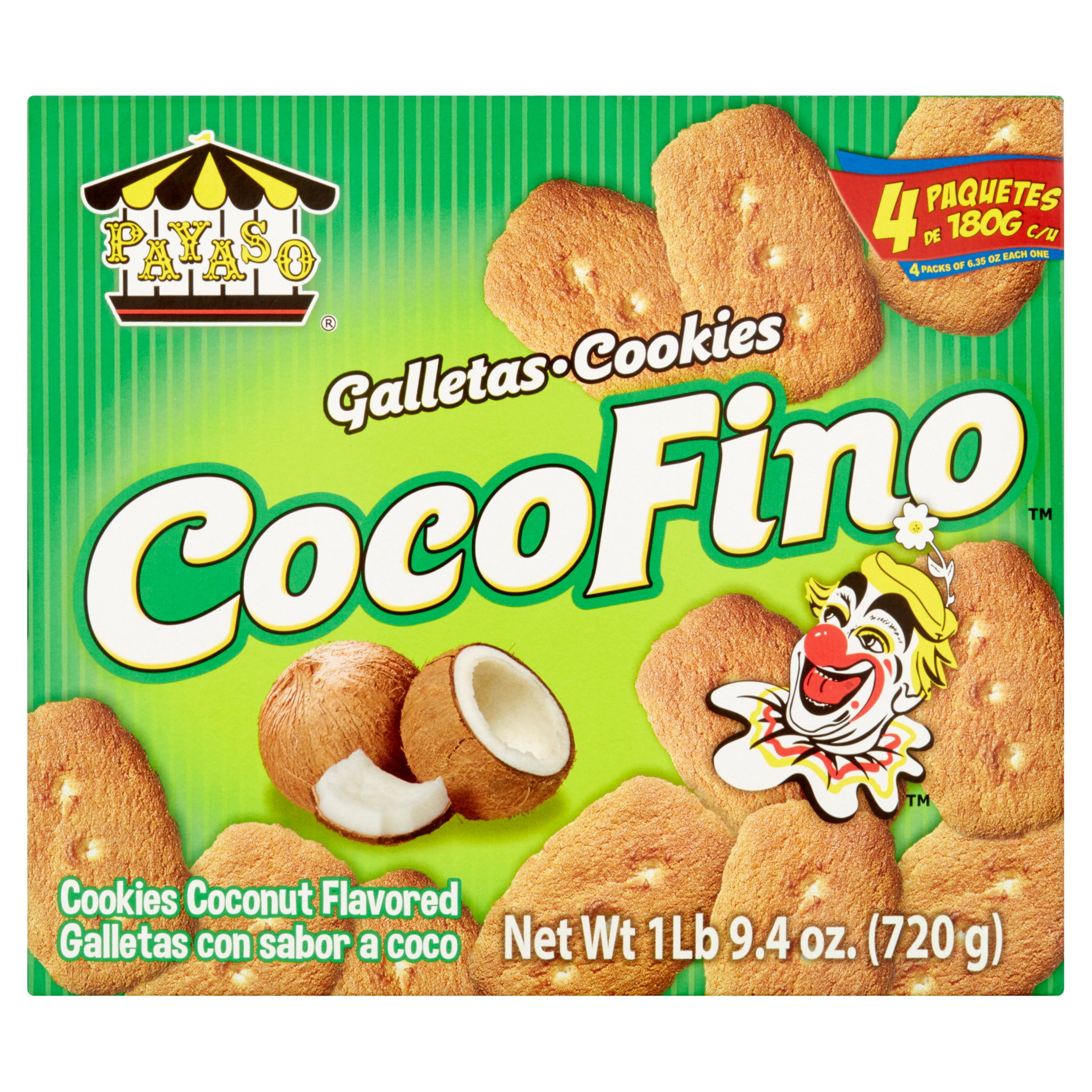 Payaso CocoFino Cookies, 6.35 oz, 4 packs - Walmart.com