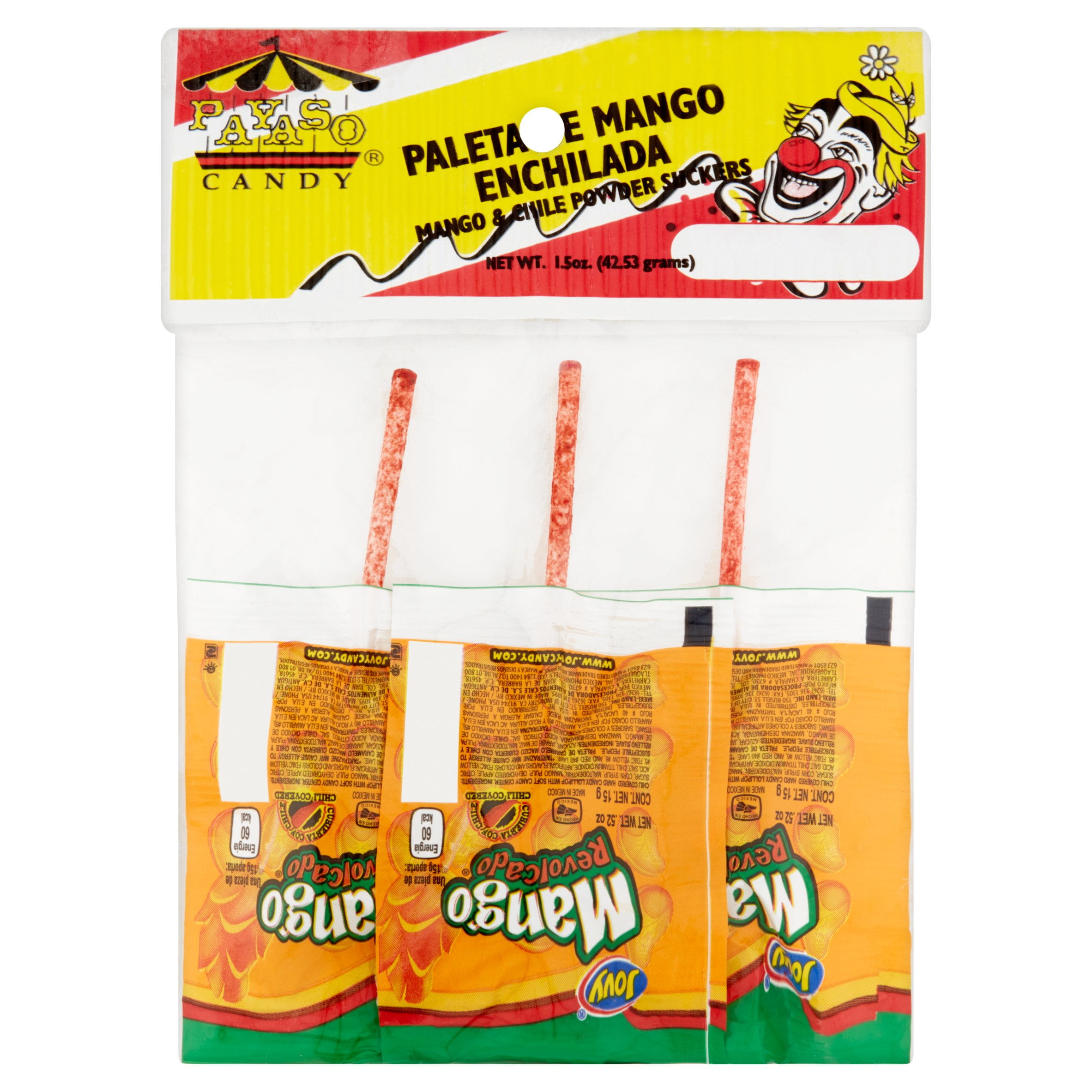Payaso Mango & Chile Powder Suckers Candy, 1.5 oz - Walmart.com