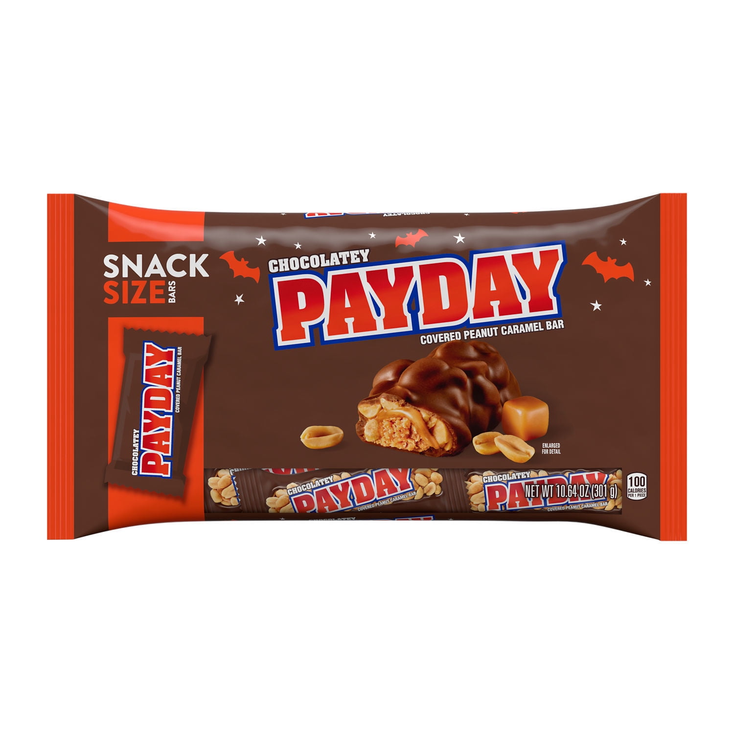 Payday Snack Size Chocolatey Peanut Caramel Halloween Candy, 10.64 oz ...