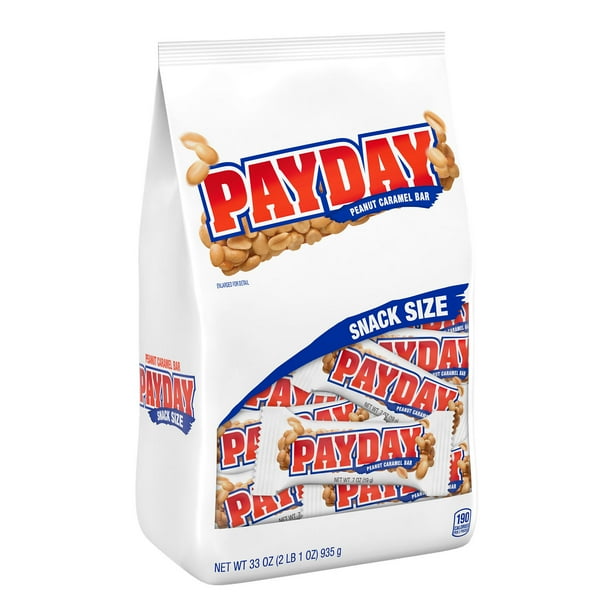 Payday Peanut Caramel Snack Size Candy, Bag 33 oz - Walmart.com