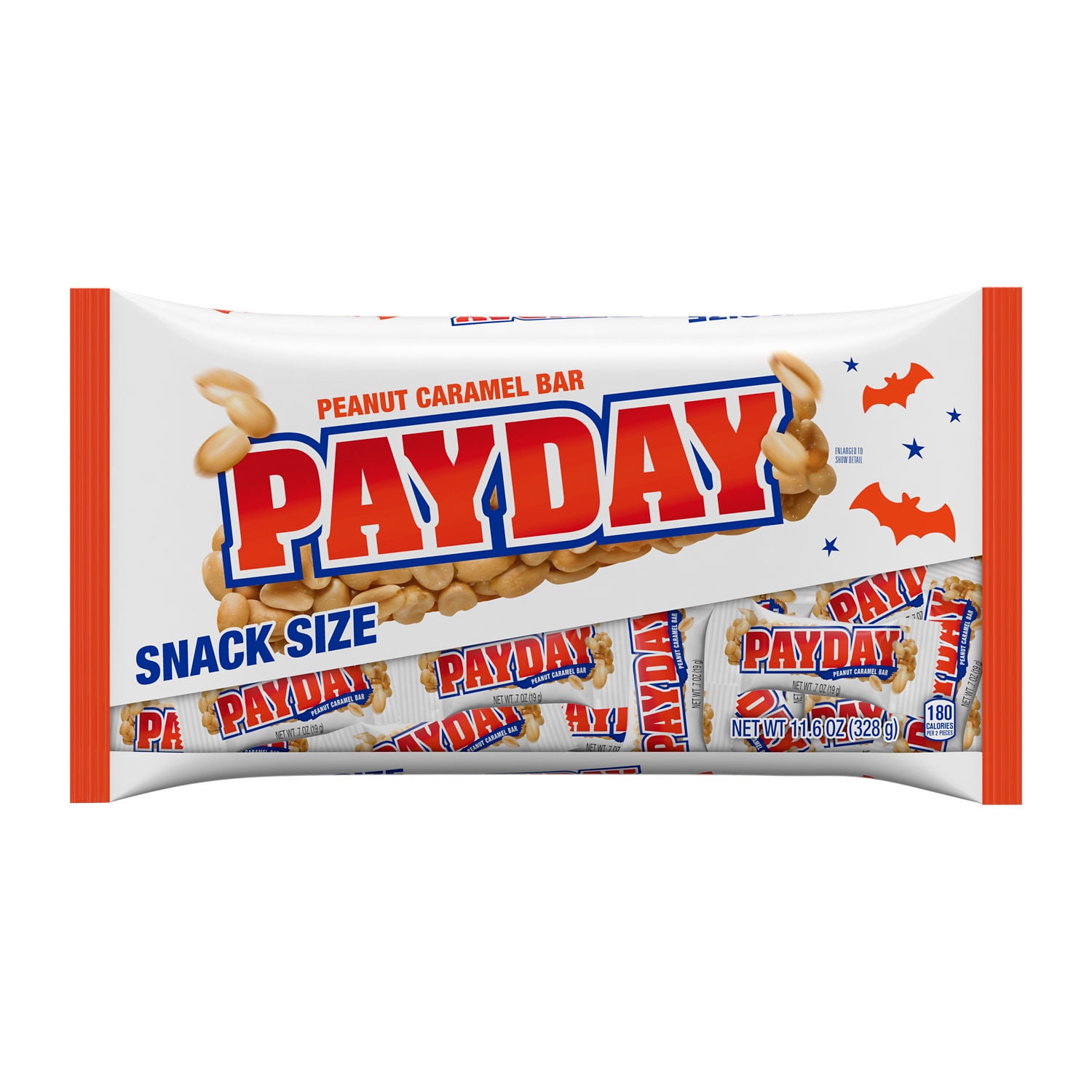 Payday Individually Wrapped Halloween Specialty Peanut Caramel Snack ...
