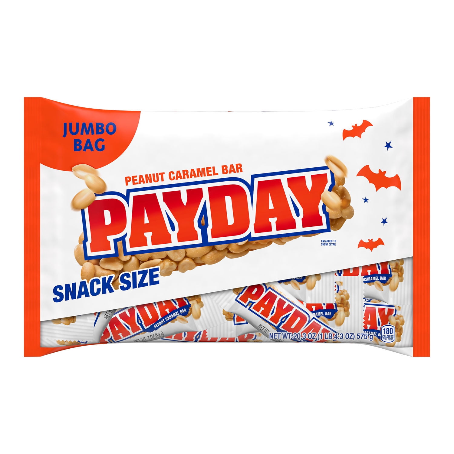 Payday Individually Wrapped Halloween Specialty Peanut Caramel Snack ...