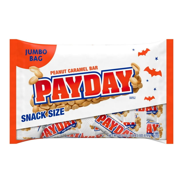 Payday Individually Wrapped Halloween Specialty Peanut Caramel Snack ...