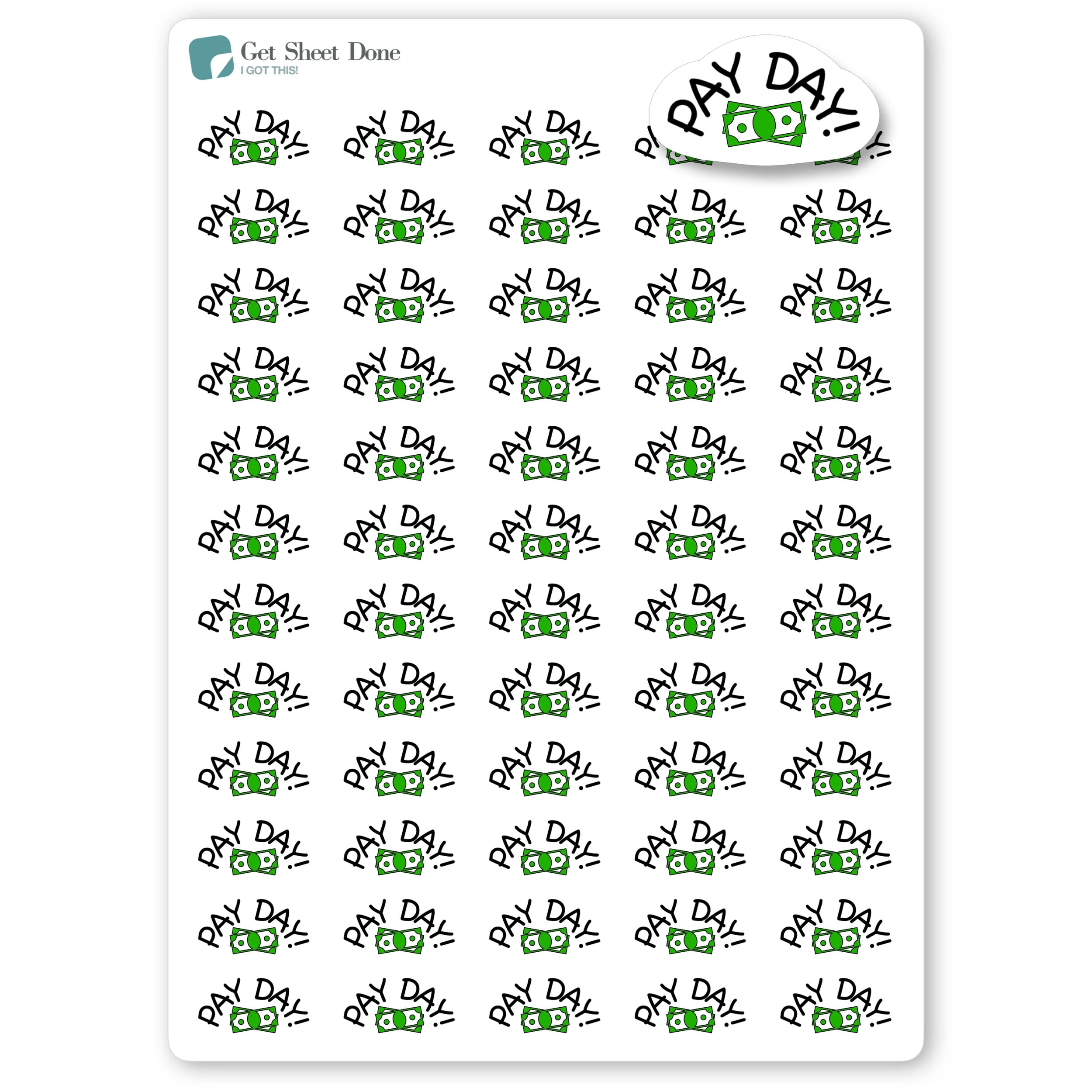 Payday Planner Stickers / Work Stickers / Bills Budget Stickers ...
