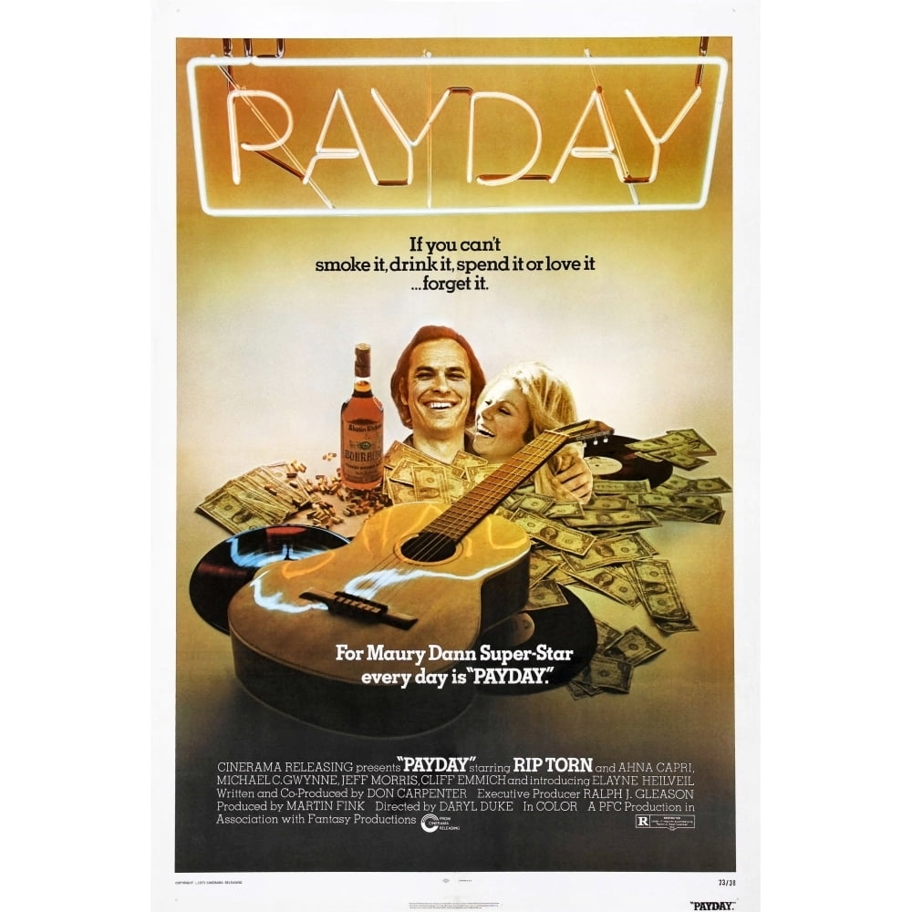Payday Us Poster From Left: Rip Torn Ahna Capri 1973 Movie Poster ...