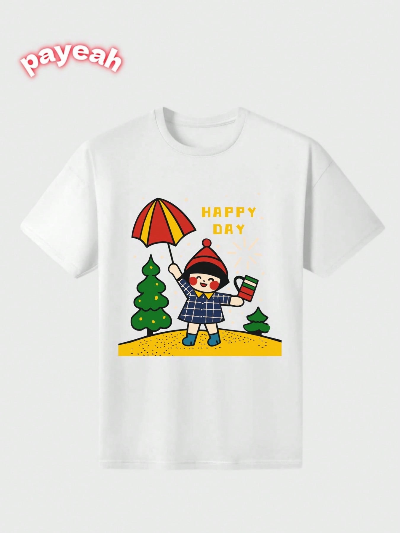 Payeah Cute Girl Casual Digital Print Pure Heavy 100% Cotton T Shirt ...