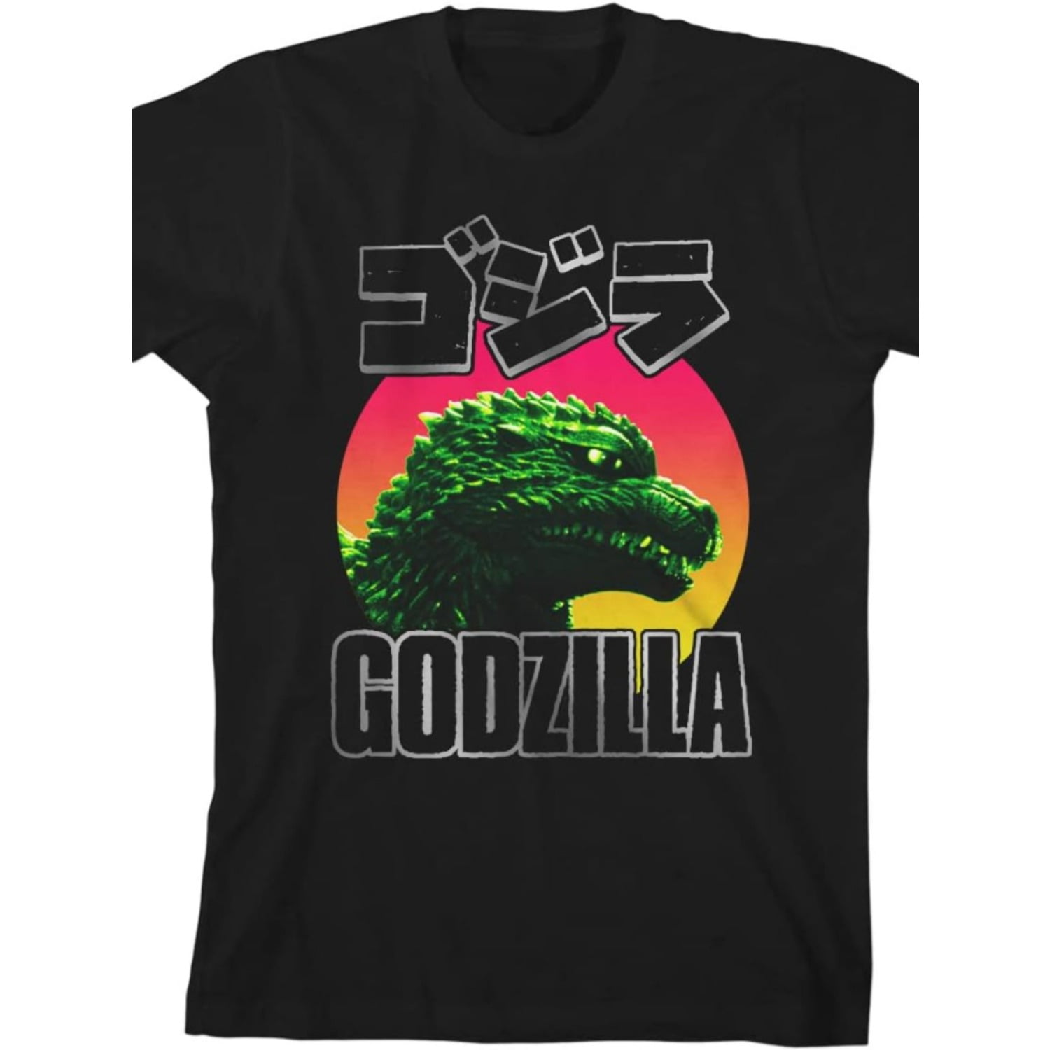 Payeah Godzilla Head and Kanji Letters Boy's Black T-shirt 100% cotton ...