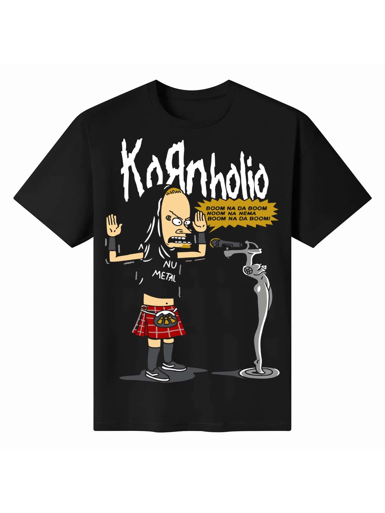 Payeah Kornholio Funny 90s Cartoon Nu Metal Band T-shirt Casual Digital ...