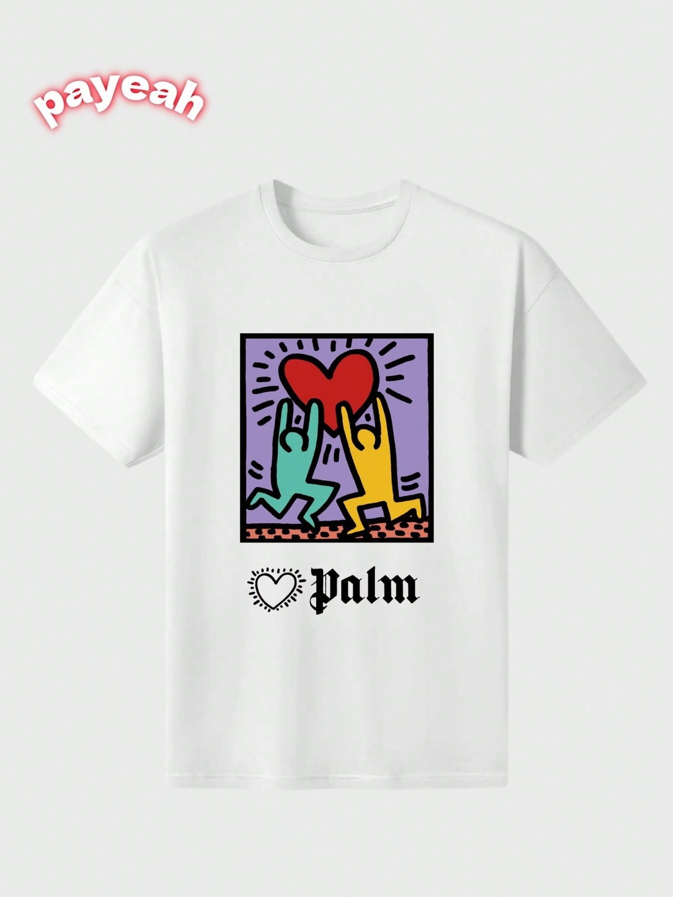 Payeah Palm Angels Casual Digital Print Pure Heavy 100% Cotton T Shirt ...