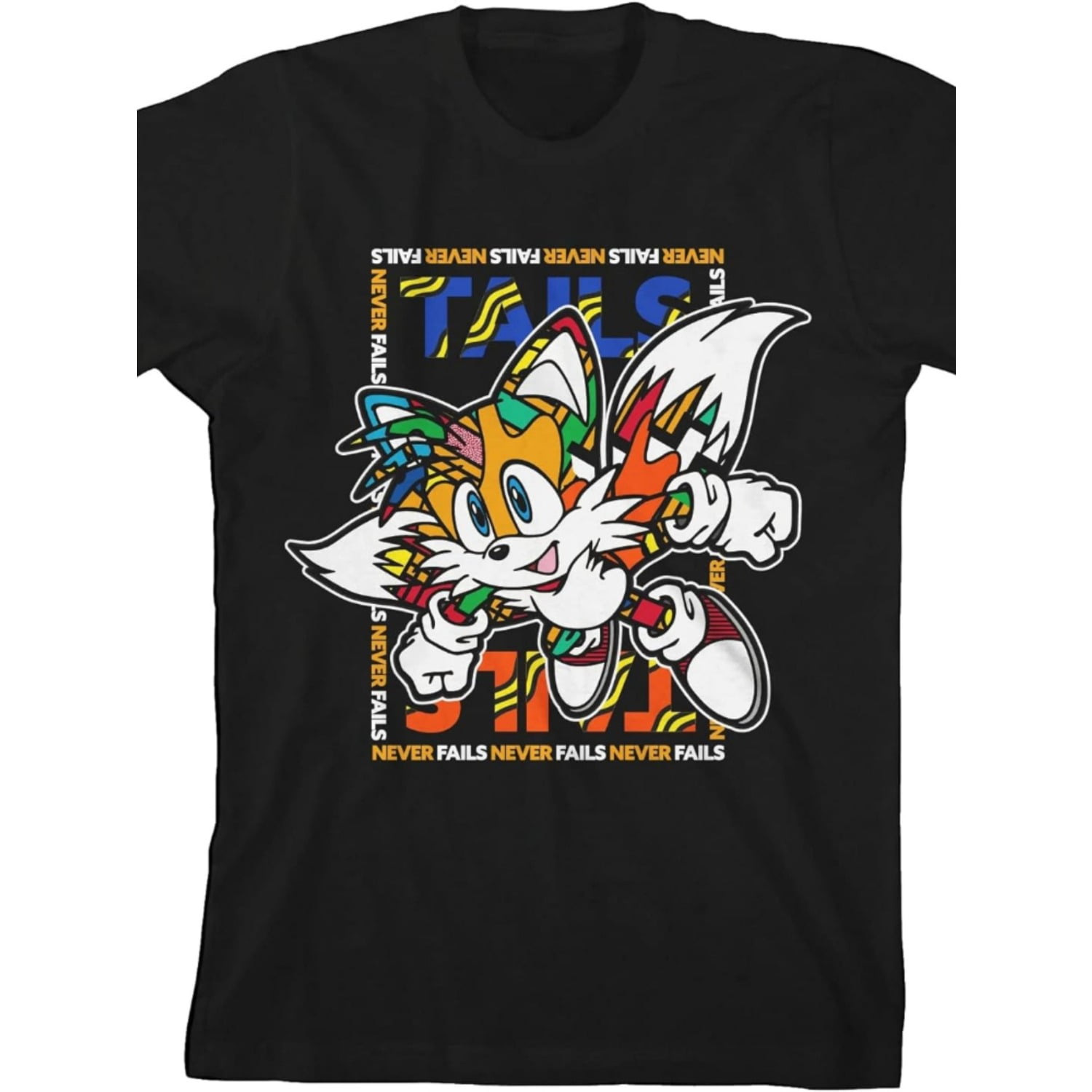 Payeah Running Pose Pop Dimension Graphic Youth Boys Black T-Shirt 100% ...