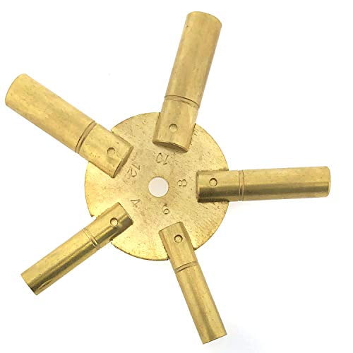 Paylak UNIKEY-1E Even Sizes 5 Prong Universal Clock Key for Winding ...