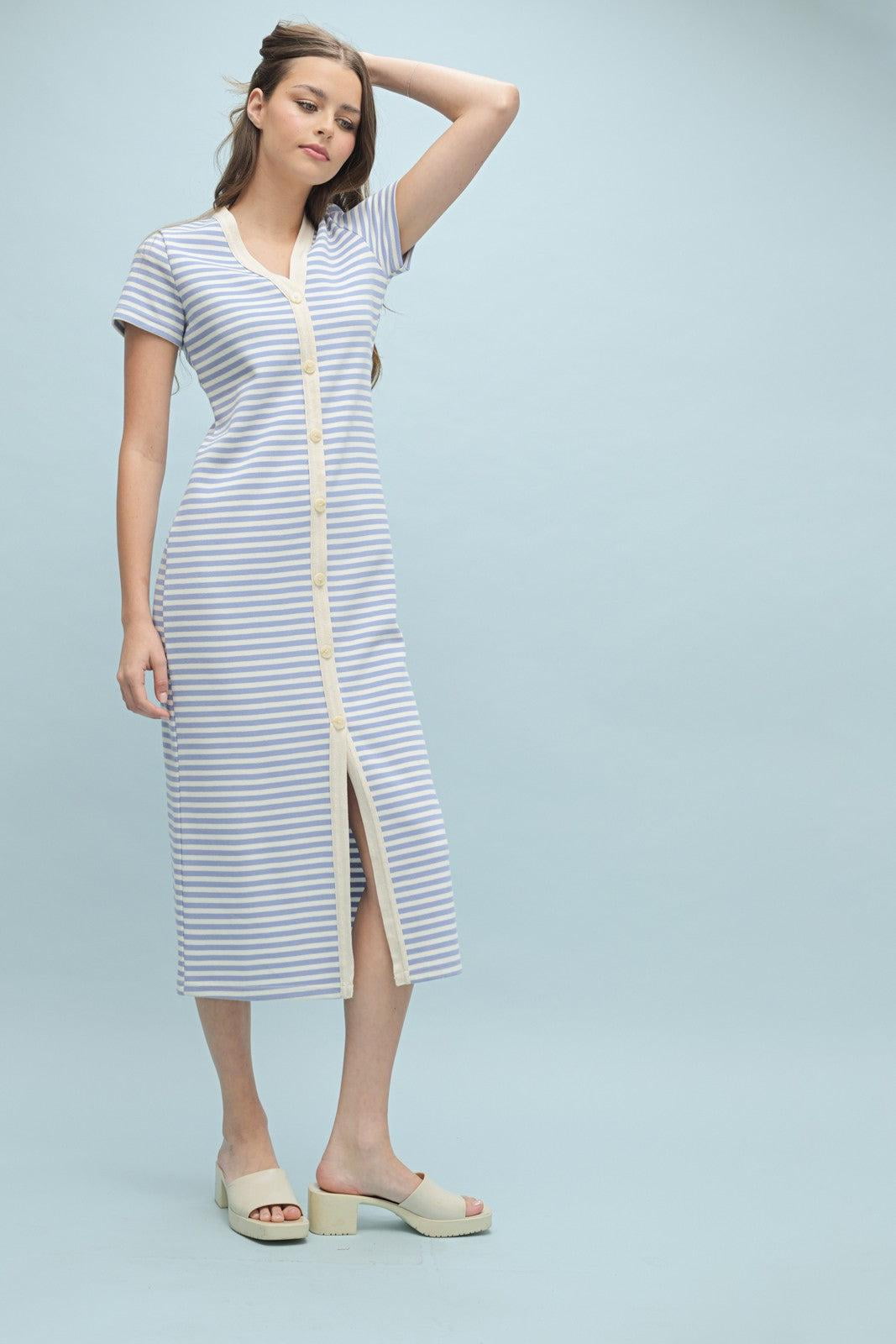 Paylor Striped Dress - Sky Blue - Walmart.com