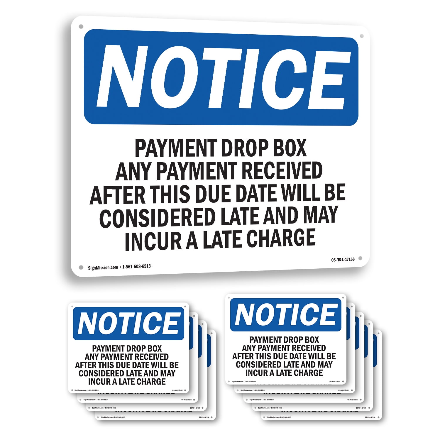 Payment Drop Box Any Payment Received After This OSHA Notice Aluminum ...