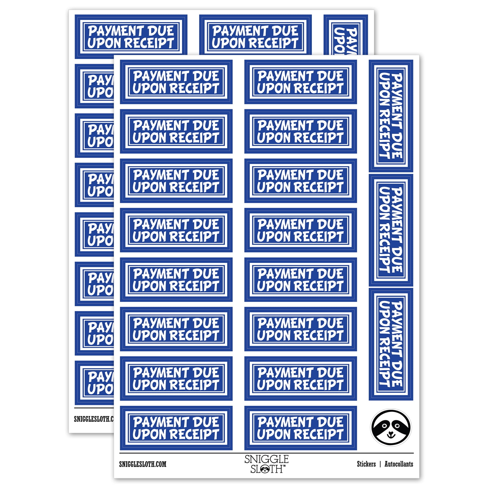 Payment Due Upon Receipt Double Border Sticker Set - Dark Blue - Matte ...