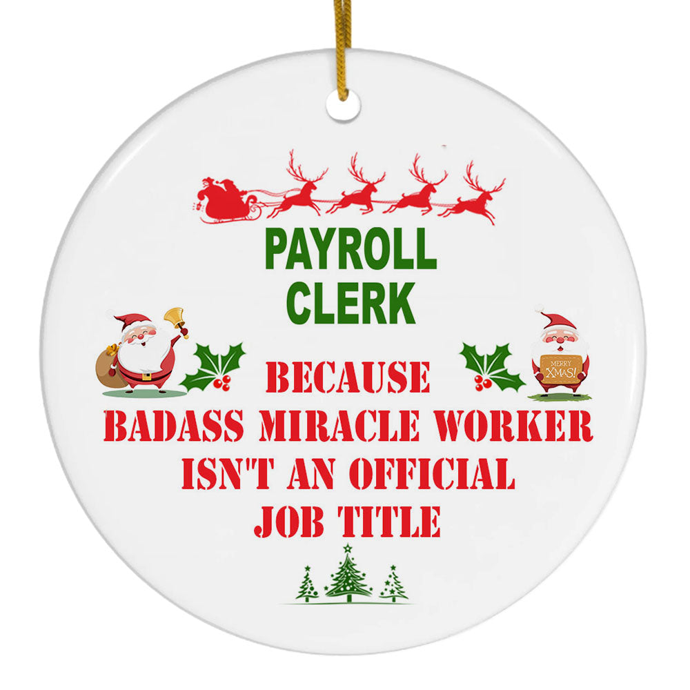 Payroll Clerk Christmas Ornaments 2025, Christmas Tree Decor, Payroll ...