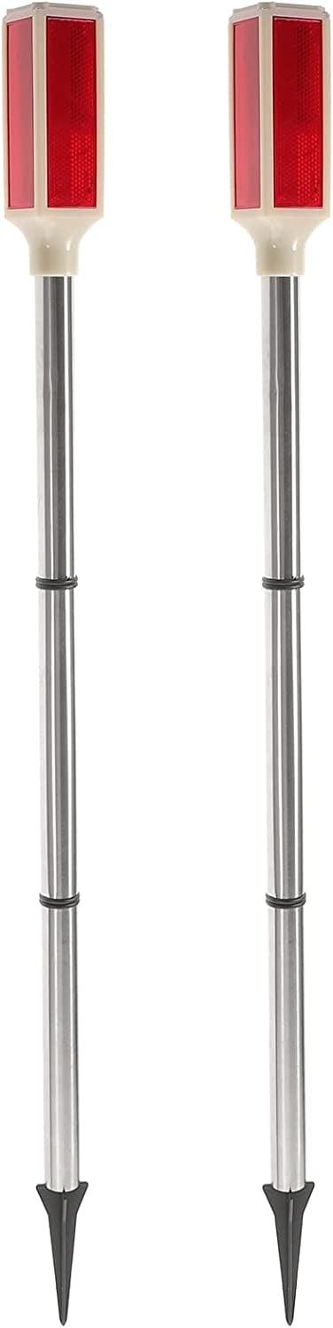Payshingy 2Pcs Solar Warning Landscape Lighting Solar Driveway Markers ...