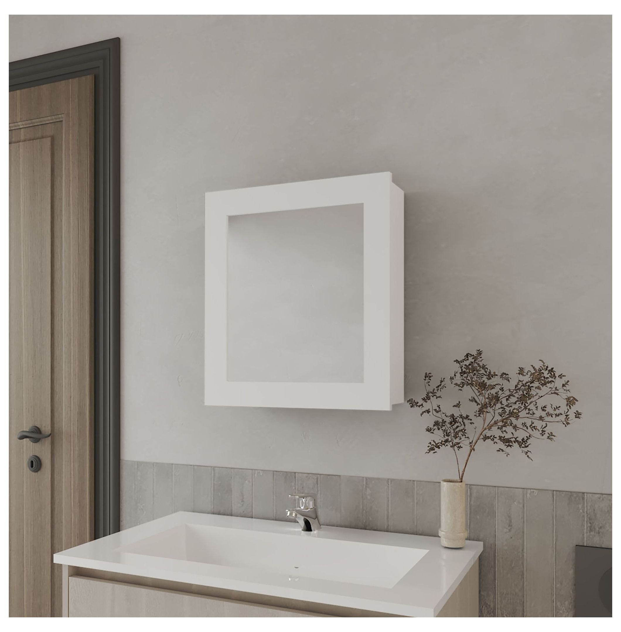 Payson Medicine Cabinet in Melamine With Included Mirror, White as Pic ...