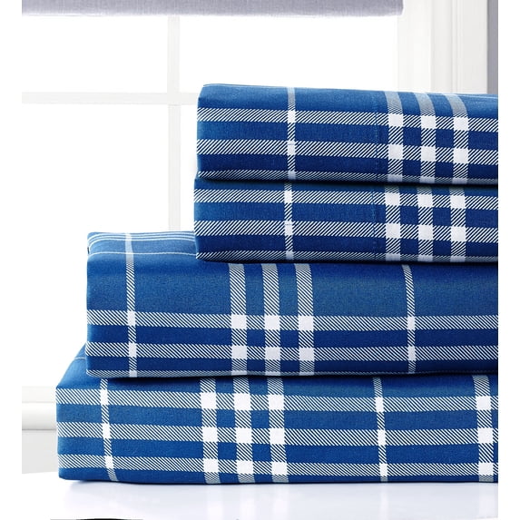 Payton Blue Plaid 3-piece Sheet Set Twin - Walmart.com