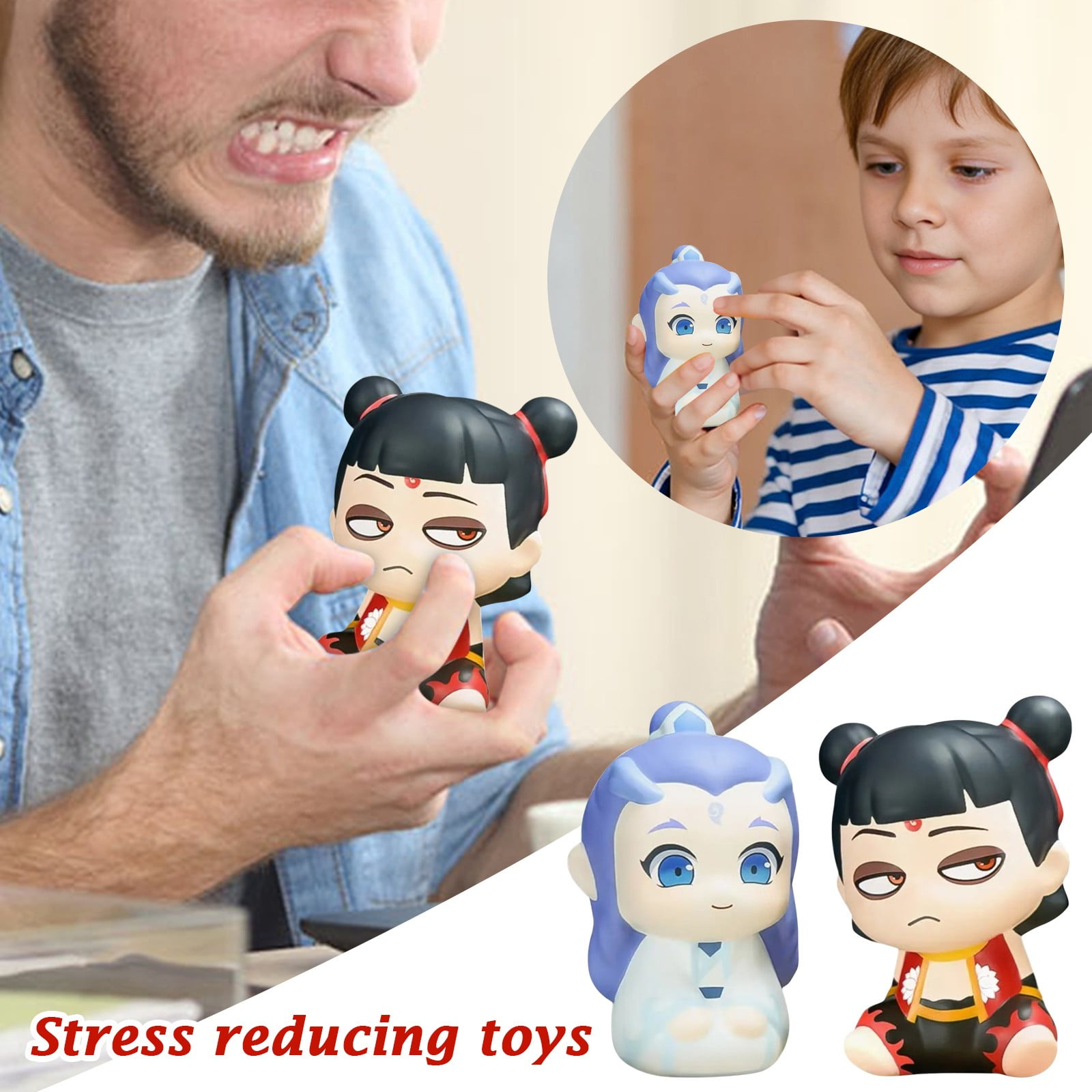 Paytoy Nezha Squishy Toys, Movie Ne Zha 2 Stress Relief Toys Aobing and ...