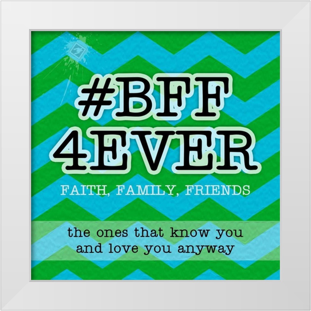 Pazan, Tony 20x20 White Modern Wood Framed Museum Art Print Titled - BFF 4Ever - Walmart.com