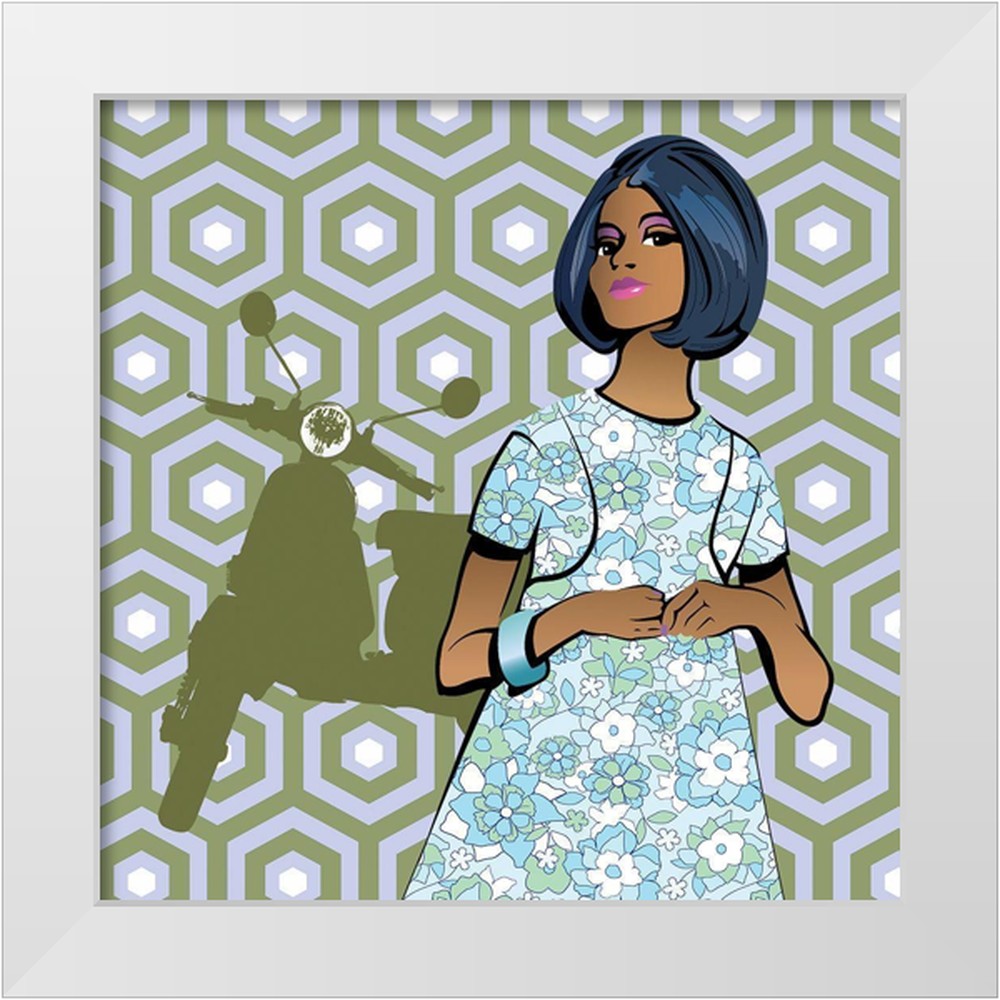 Pazzio, Sammy 15x15 White Modern Wood Framed Museum Art Print Titled ...