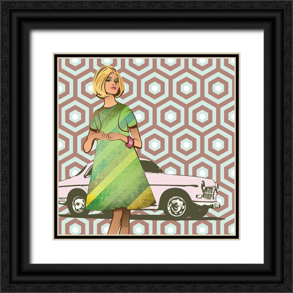 Pazzio, Sammy 20x20 Black Ornate Wood Framed with Double Matting Museum ...