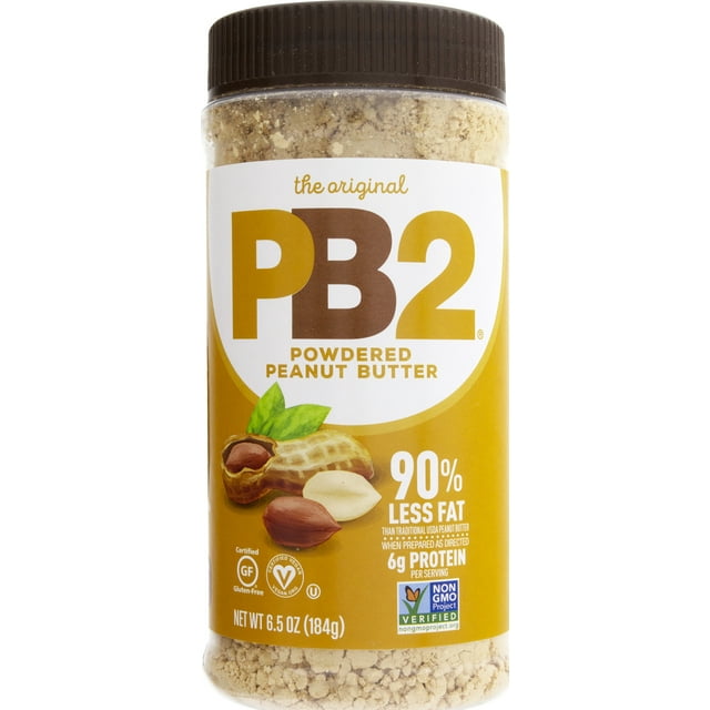 PB2 Natural Dry Low Fat Plant-Based Powdered Peanut Butter, 6.5 Oz Jar ...