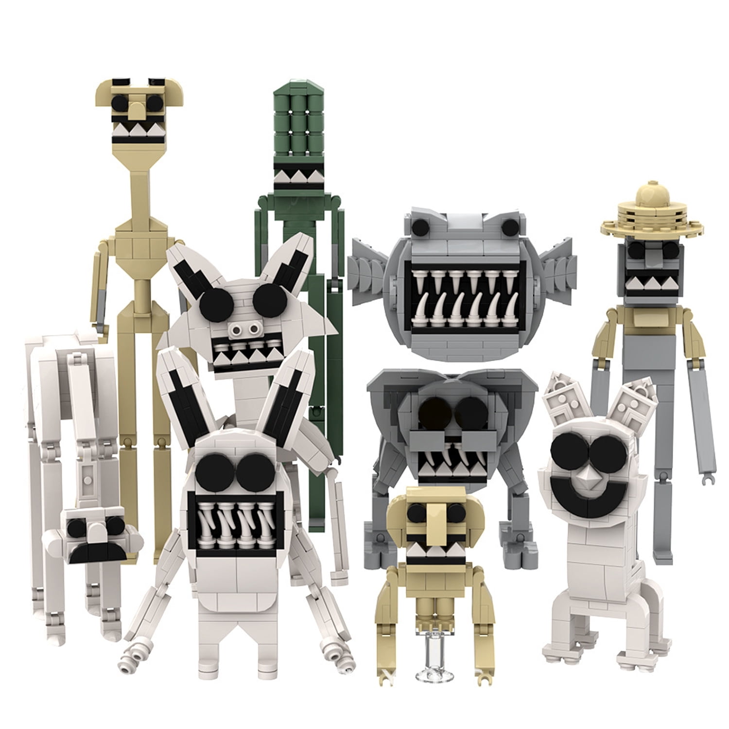 PbblePlayToy Horror Zoo Building Blocks Set – MOC Puzzle Brick Toy ...