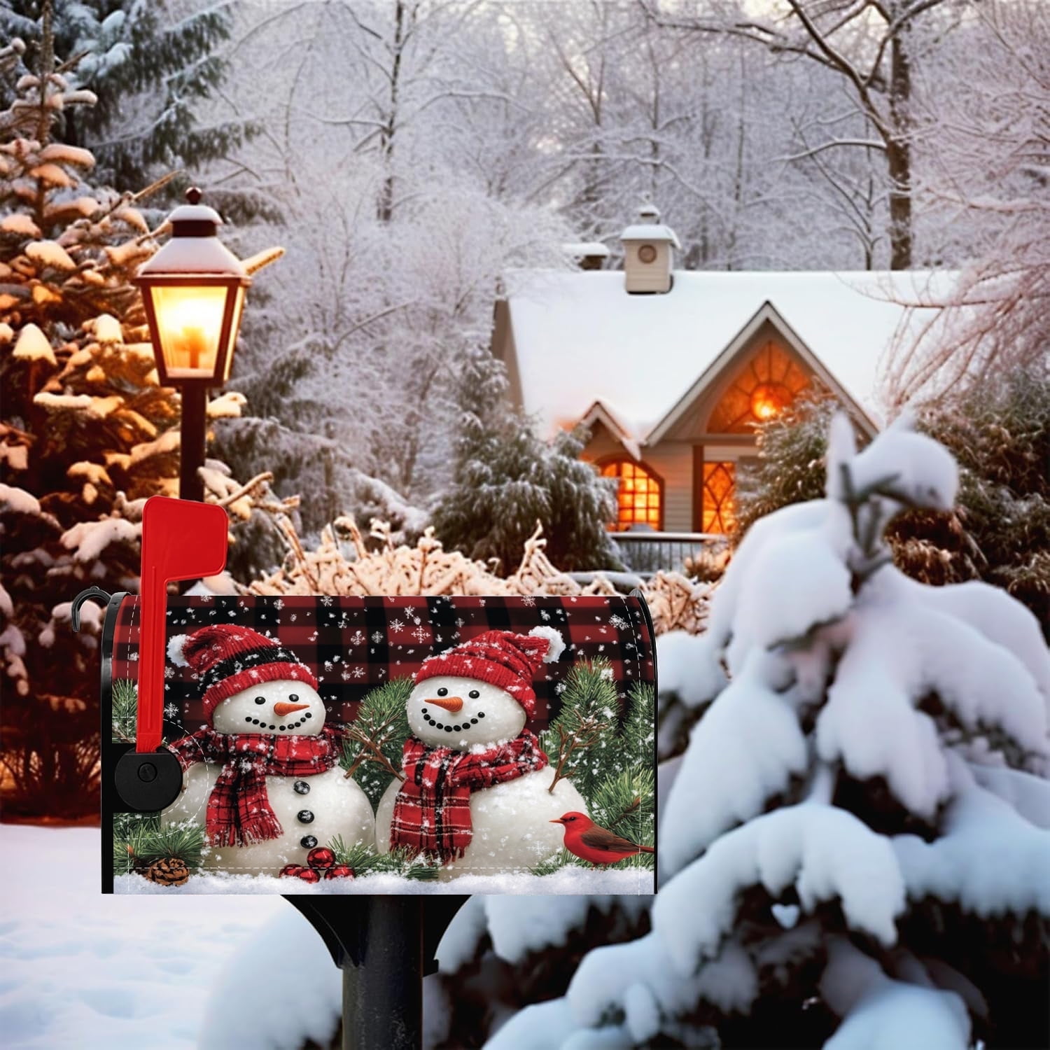 Pbobriich Christmas Snowman Mailbox Cover Magnetic Standard Size,18x21 ...