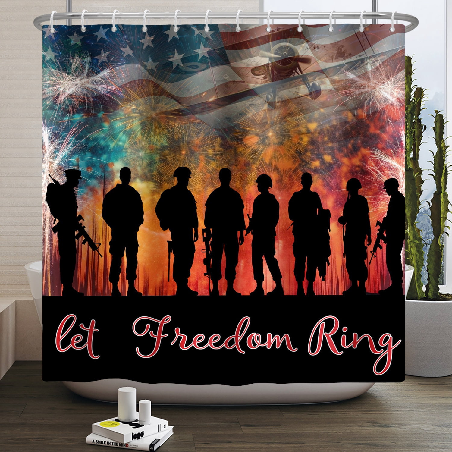 Pbobriich United States USA Flag Shower Curtains,American Military ...