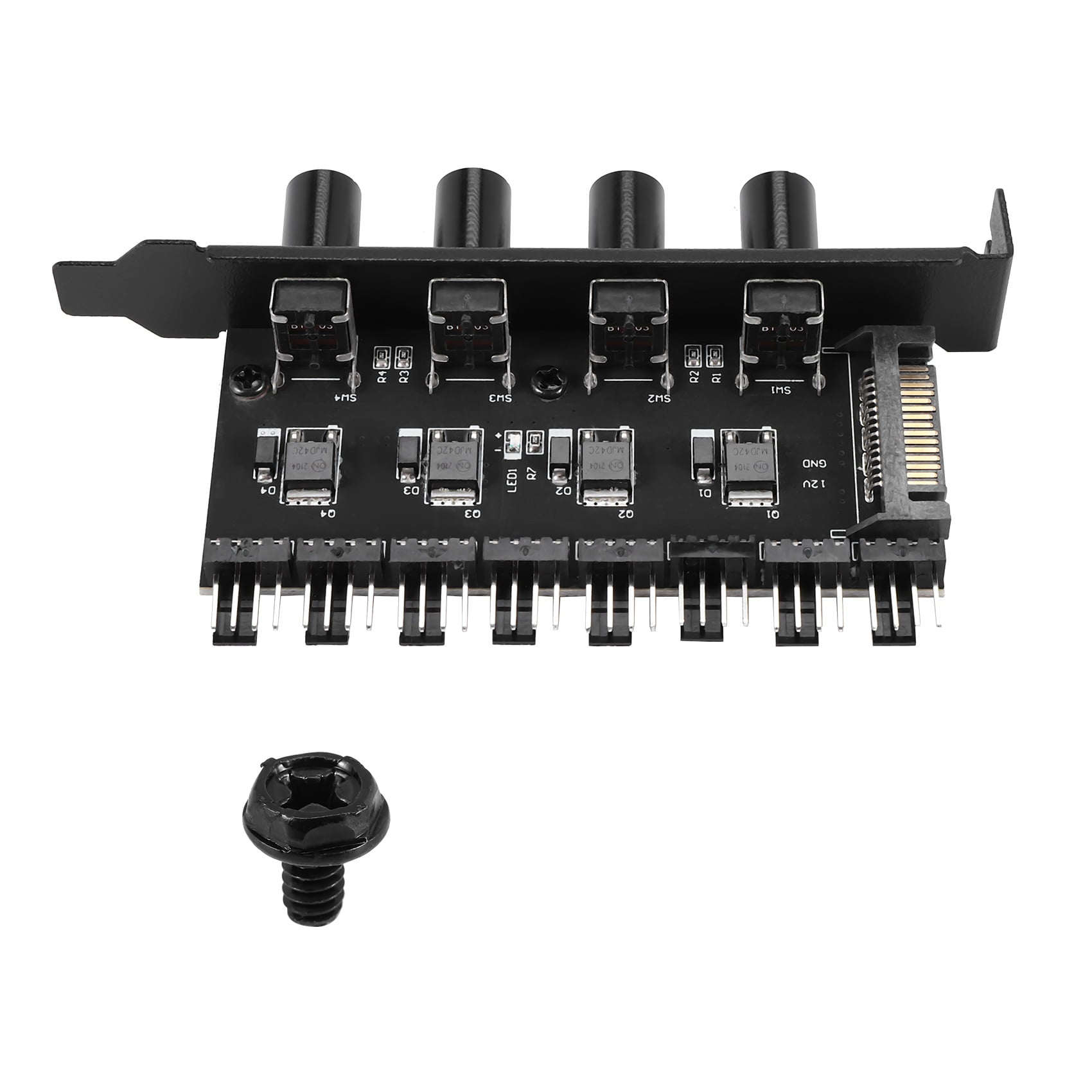 Pc 8 Channels Fan Hub 4 Knob Cooling Fan Speed Controller For Cpu Case Hdd Vga Pwm Fan Pci ...