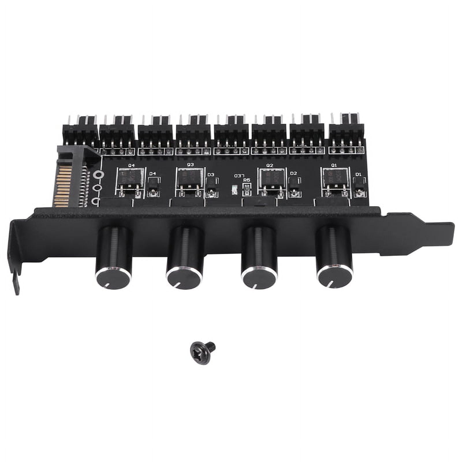 Pc 8 Channels Fan Hub 4 Knob Cooling Fan Speed Controller For Cpu Case Hdd Vga Pwm Fan Pci ...