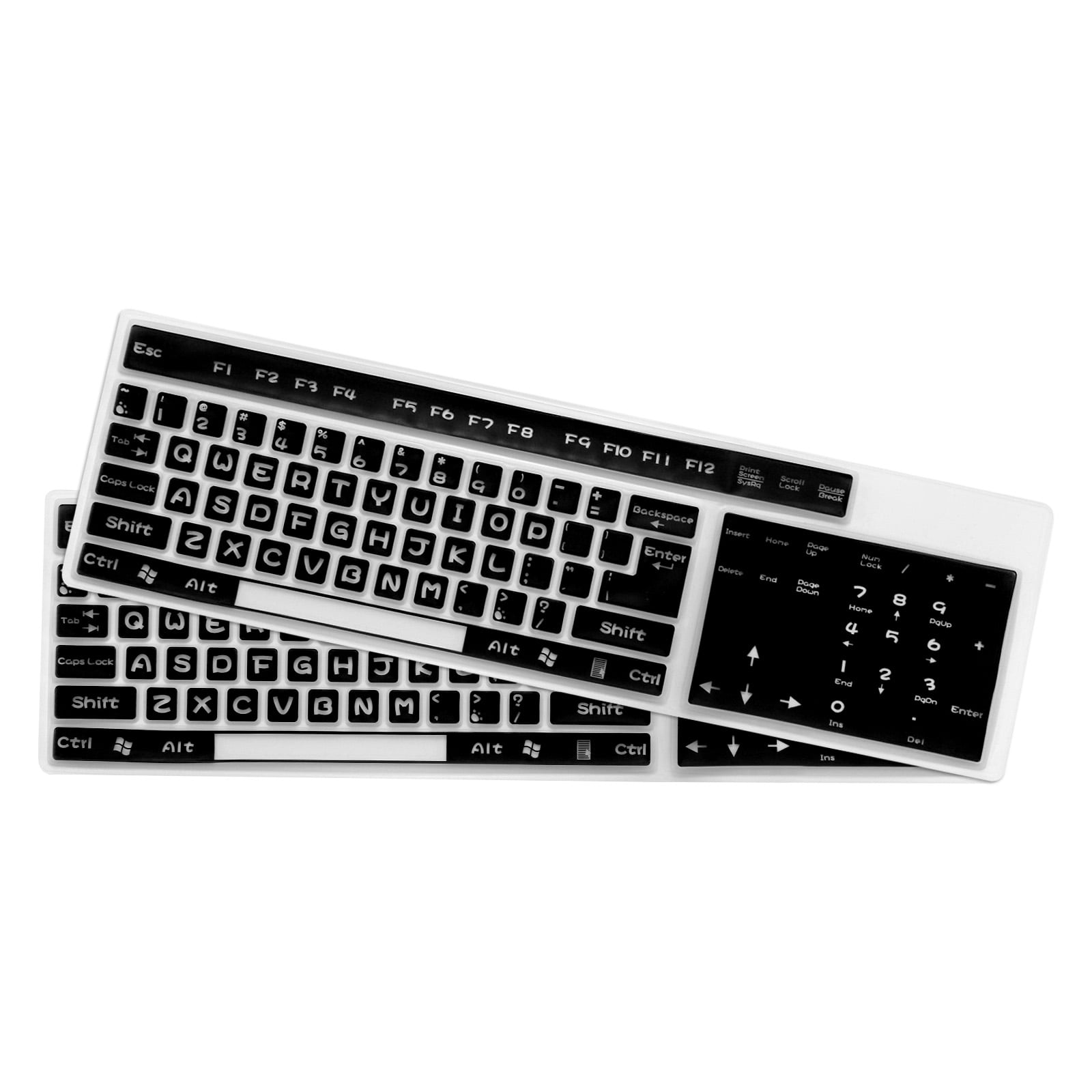 Pc Keyboard Cover Skin Silicone Desktop Keyboard Skin 17.3"x5.3" Black ...