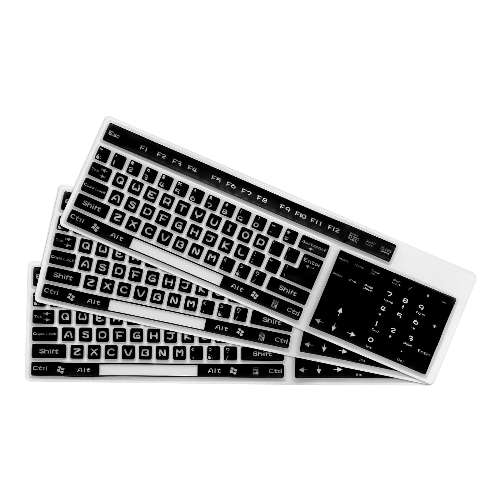 Pc Keyboard Cover Skin Silicone Desktop Keyboard Skin 17.3"x5.3" Black ...