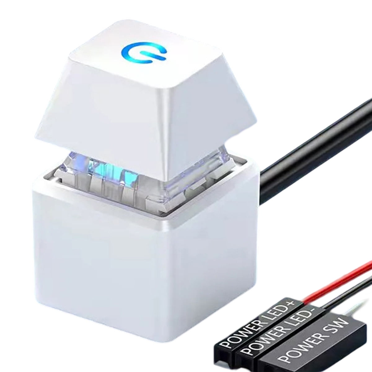 Pc Power Switch White Mechanical Key Backlit Plug And Play Pc Power ...