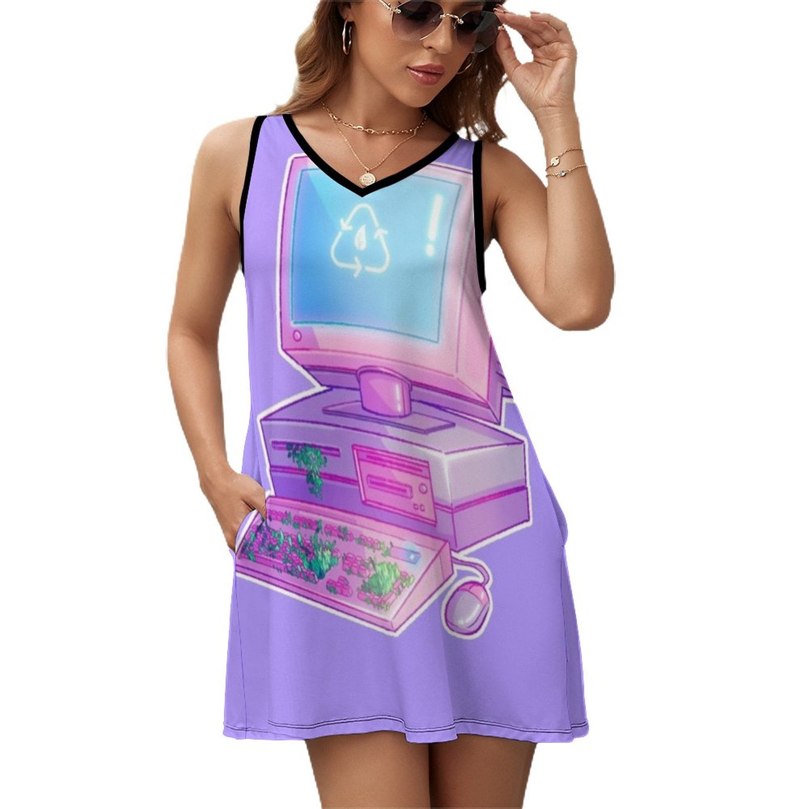 Pc Sweetheart Knot Flared Dress Fashion Design Large Size Loose Dress ...