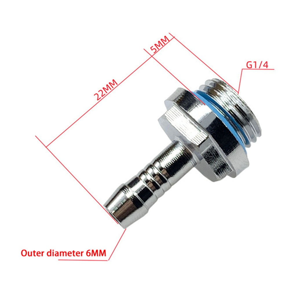 PC Water Cooling Barb Fitting Two-Touch Fitting G1/4 Thread HosePagoda ...