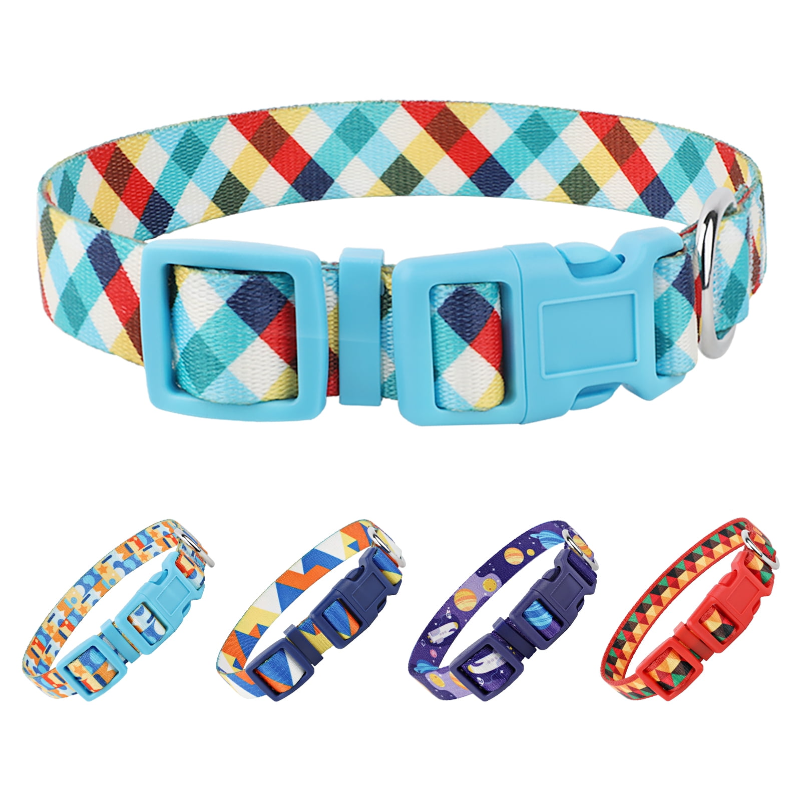 PcEoTllar Dog Collar with Geometric Patterns – Colorful Stylish ...