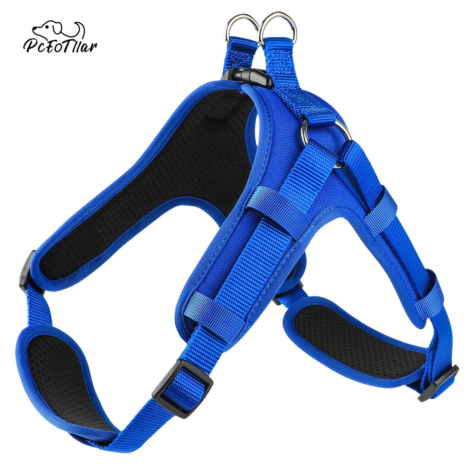 PcEoTllar Dog Harness, Mesh Breathable Padded Vest, Adjustable, Blue ...