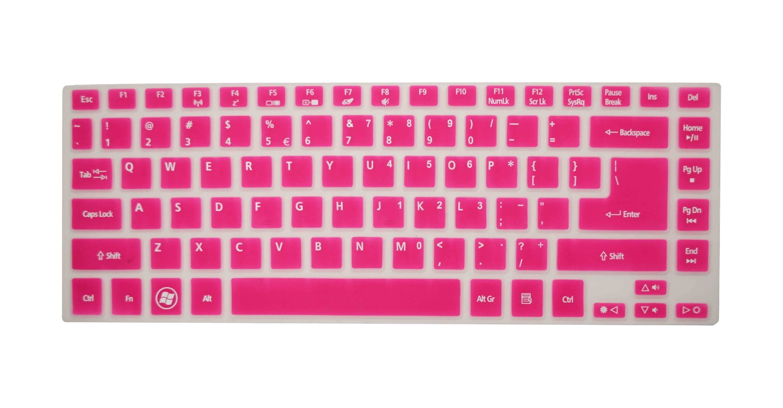 PcProfessional Hot Pink Ultra Thin Silicone Gel Keyboard Cover for Acer ...