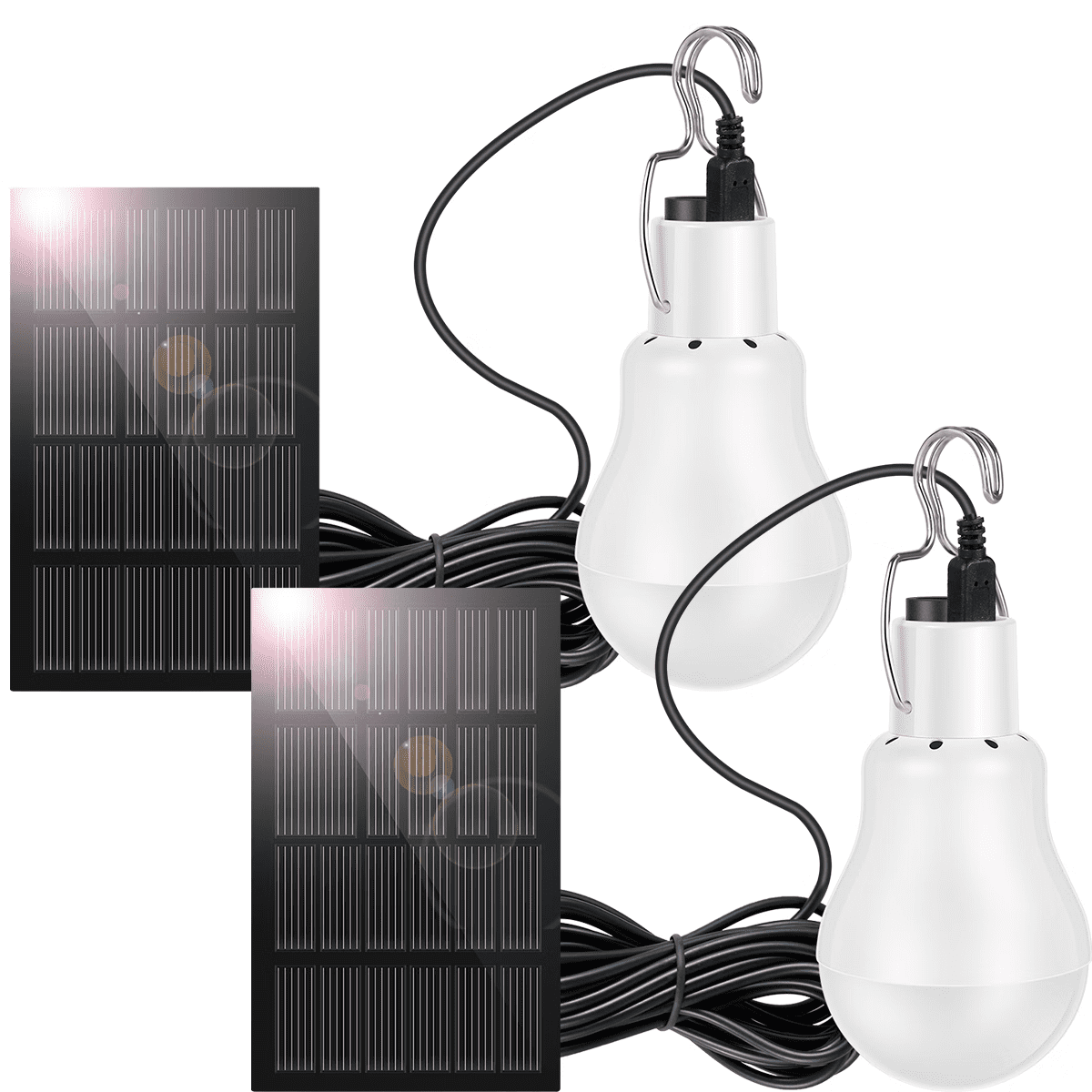 Pcapzz 1/2Pcs Solar Powered LED Shed Light Bulb Solar Light Bulb ...