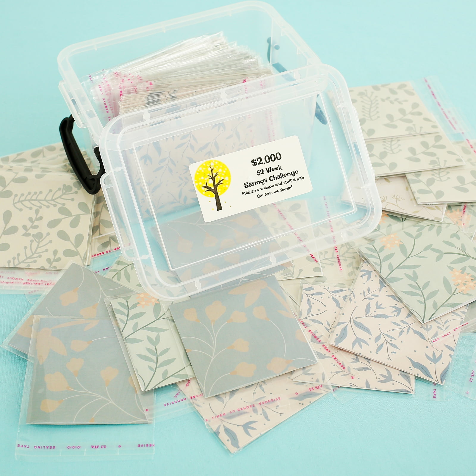 Pcapzz 100Pcs Envelope Challenge Box,5 Styles Reusable Money Saving ...