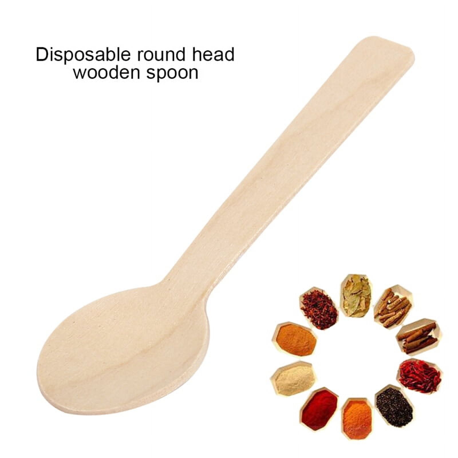 100pcs Disposable Wooden Spoon Mini Ice Cream Wooden Dessert Spoon ...